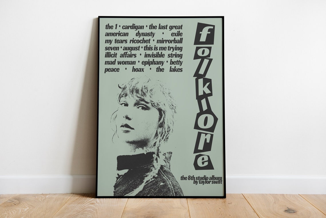 Taylor Swift Poster folklore Tracklist Digital Download - Etsy