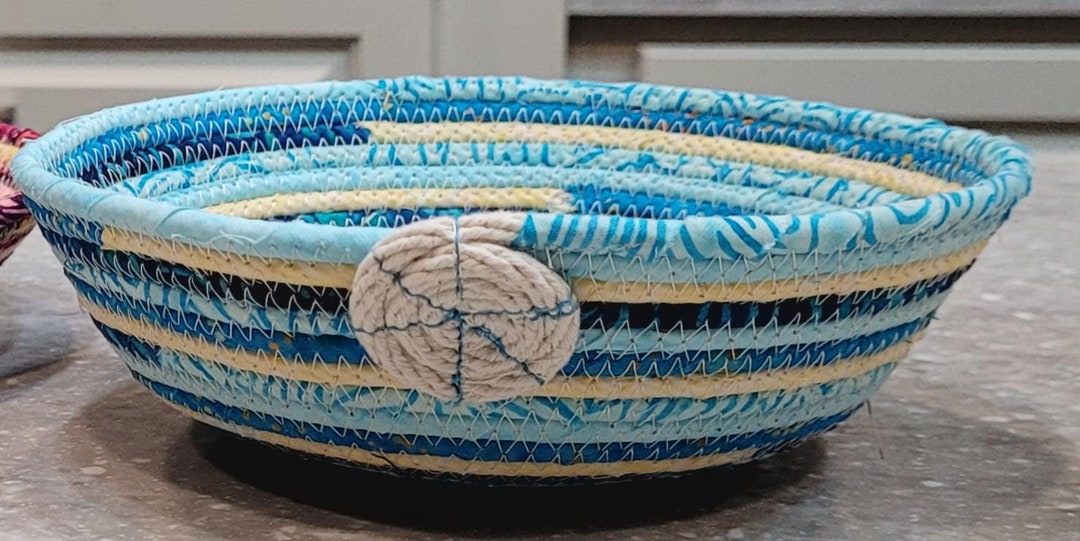 Fabric Wrapped Braided Rope Basket - Etsy