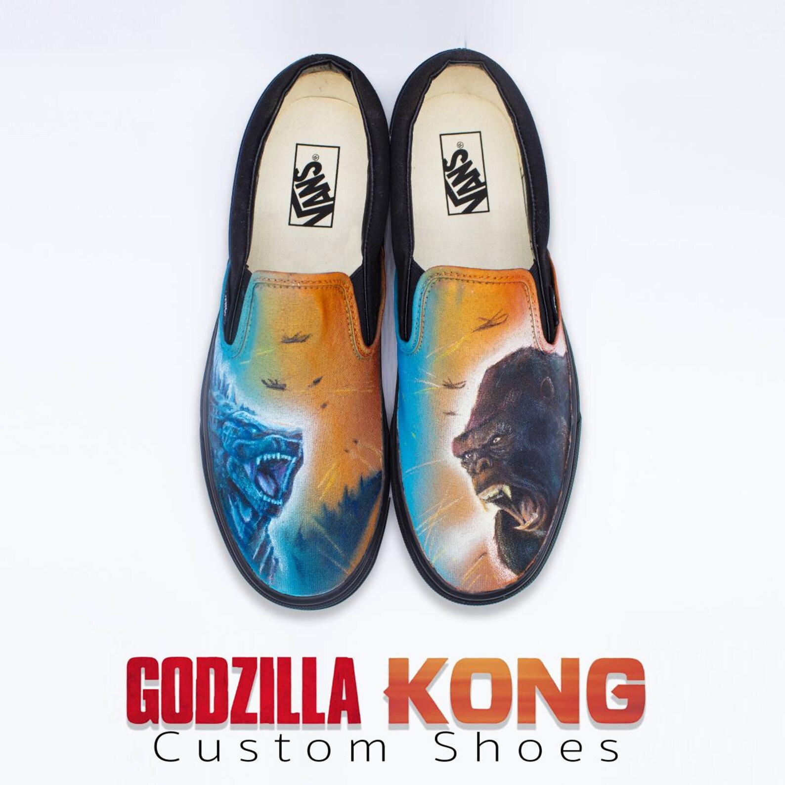 Godzilla vs. KONG Custom Shoes. | Etsy