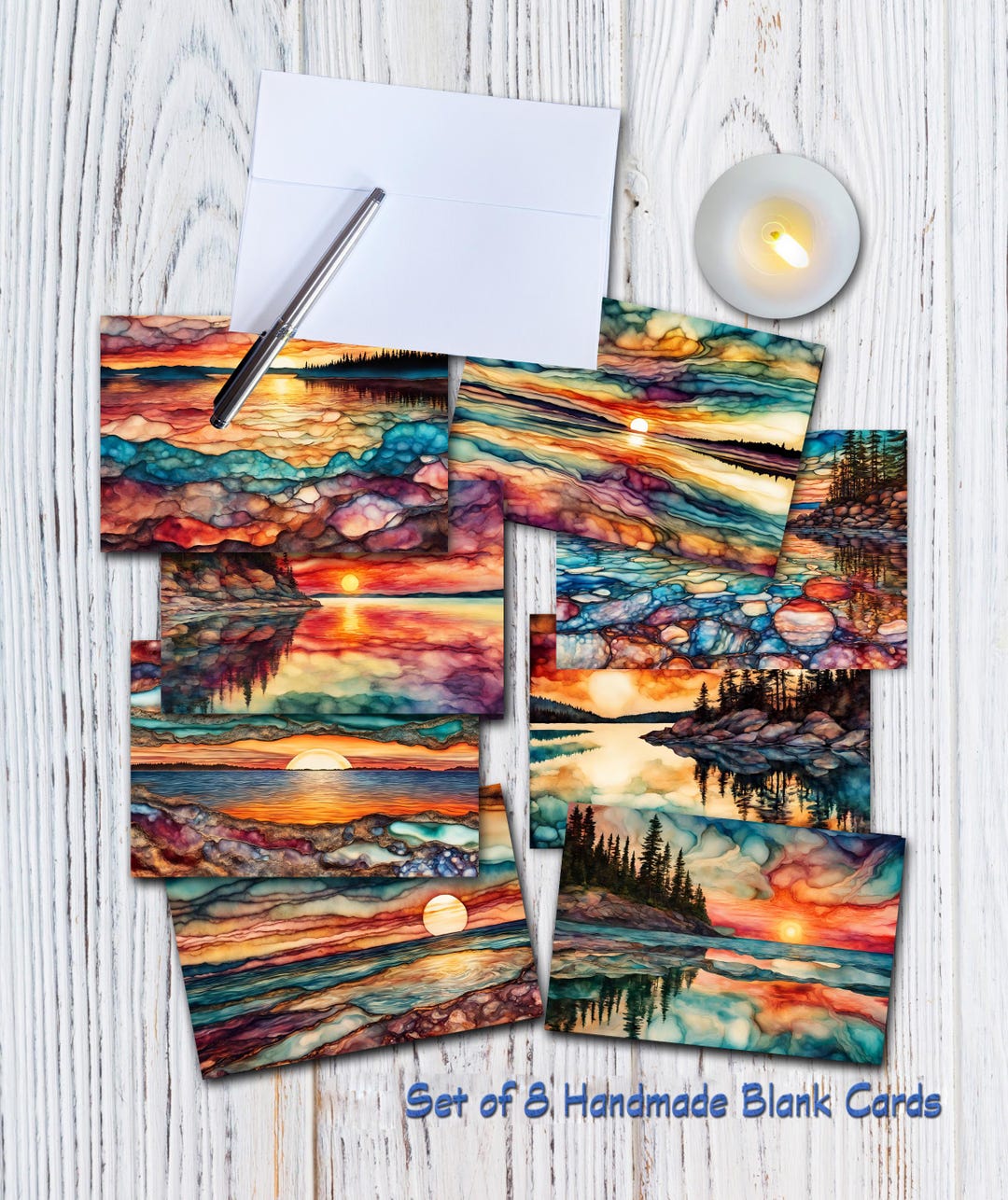 Lake Superior Sunrise Note Cards - Set of 8 Blank Nature Greeting Cards ...