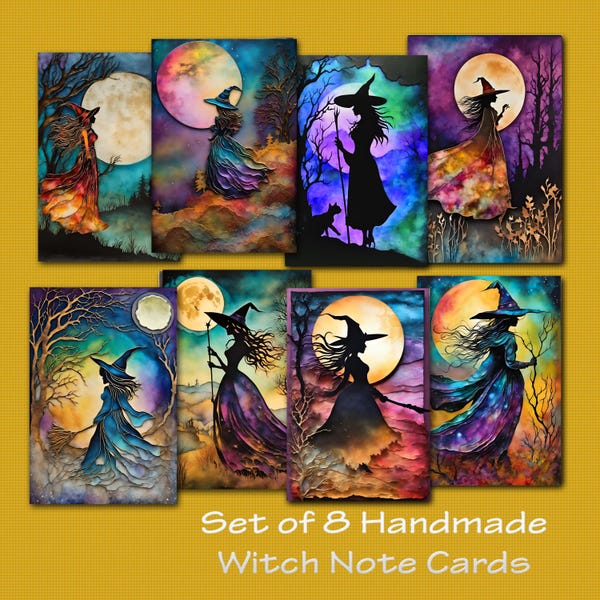 Witch Halloween Card - Etsy