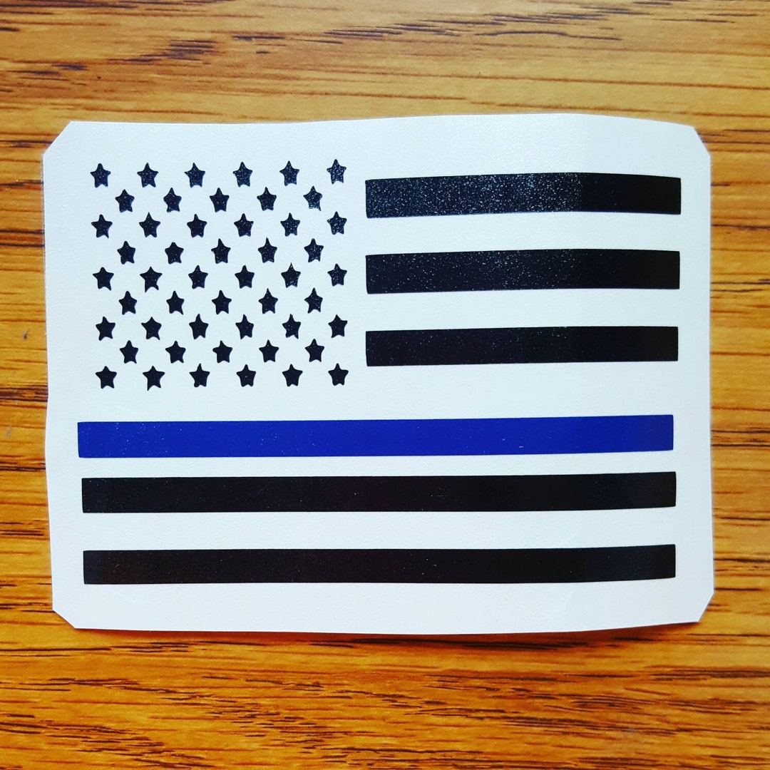 Thin Blue Line American Flag Vinyl Decal, Cup Decal, Window Decal ...