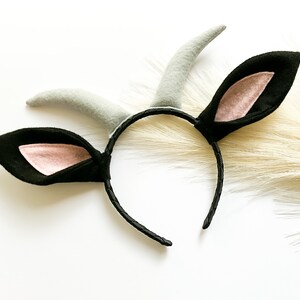 BLACK GOAT Costume Headband Ears And/or Tail, Goatee, Toddler Child ...