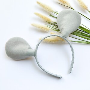 GRAY MOUSE EARS Headband, Child Kid Adult Size, Gray and Coral Pink ...