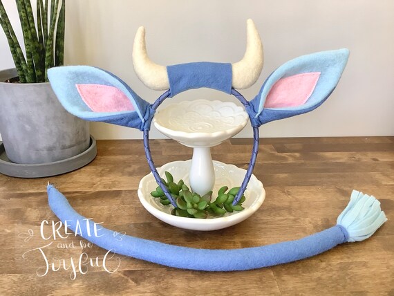 BLUE OX Costume Headband Ears And/or Tail Medium Blue - Etsy