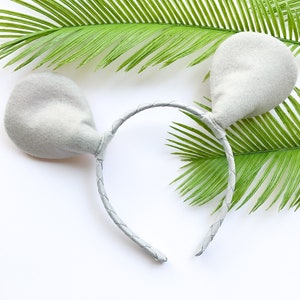 GRAY MOUSE EARS Headband, Child Kid Adult Size, Gray and Coral Pink ...