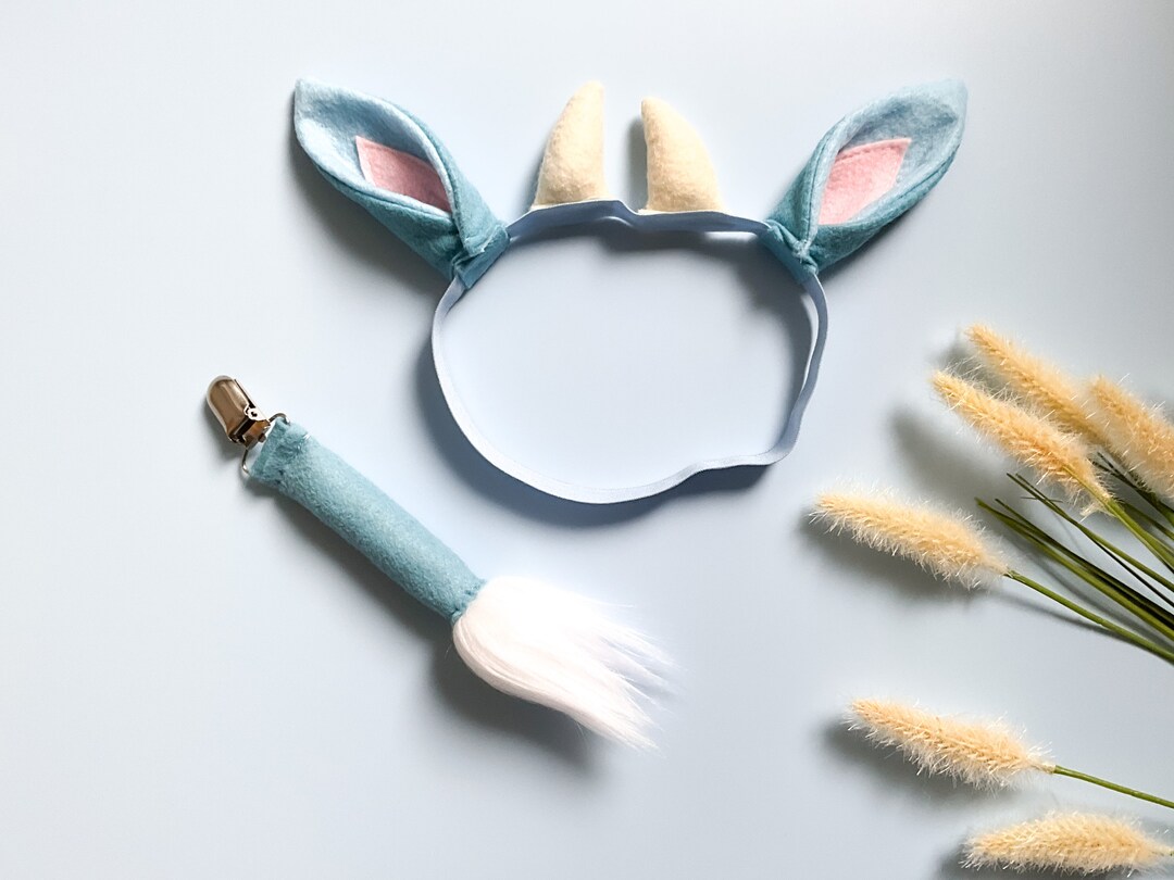 BLUE Baby Ox Bull Calf Costume Ears And/or Tail, Light Blue, Baby Size ...