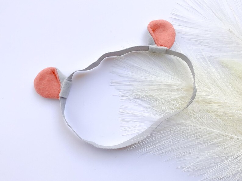 GRAY Baby HIPPO EARS Headband, Hippopotamus Ears, Baby Size, Gray and ...