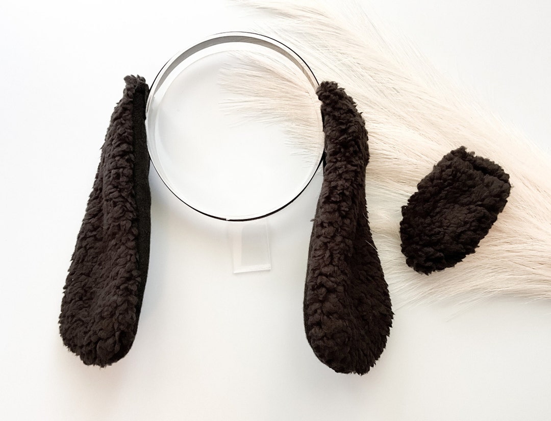BLACK Baby PUPPY DOG Costume Ears And/or Tail, Fluffy Ears Style, Baby ...