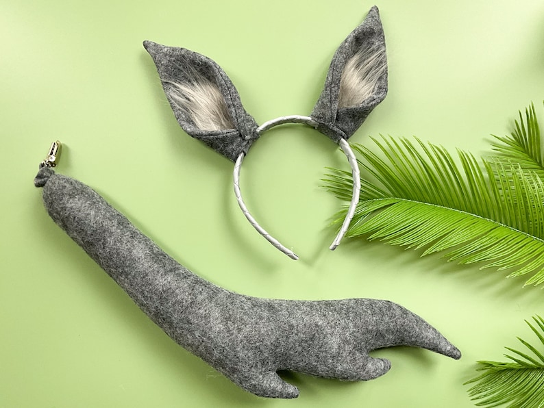 GRAY WOLF COYOTE Costume Ears And/or Tail Wolf Ears Headband - Etsy