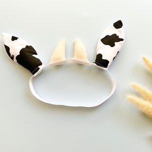 BLACK and WHITE COW Calf Costume Ears, Spotted or Black, Baby Size ...