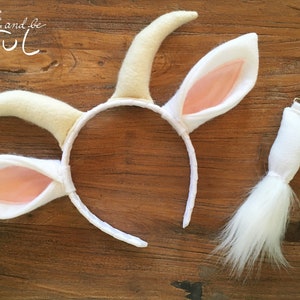WHITE GOAT Costume Headband Ears And/or Tail Goatee Toddler - Etsy