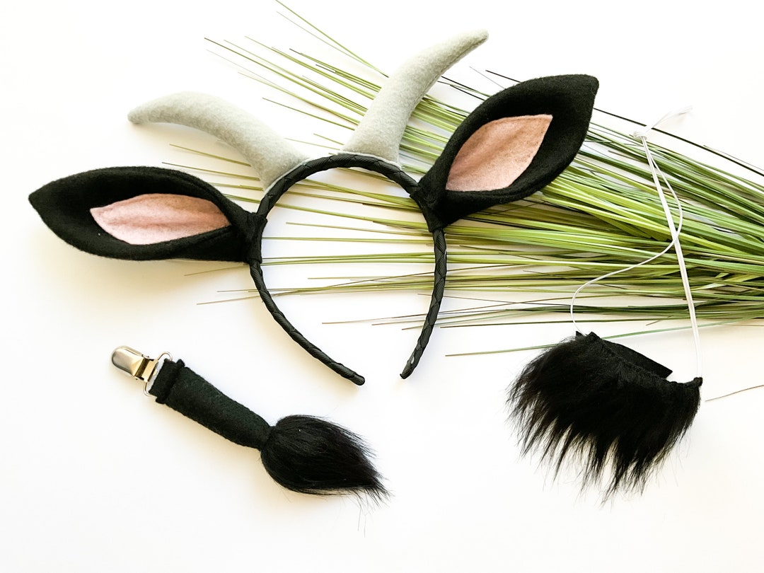 BLACK GOAT Costume Headband Ears And/or Tail, Goatee, Toddler Child ...