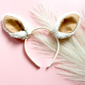 SHEEP Costume Headband And/or Tail , Ivory White and Tan, Toddler Child ...