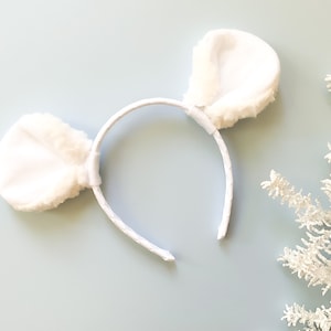 WHITE POLAR BEAR Cub Ears Headband, Bear Tail, Toddler Child Adult Size ...