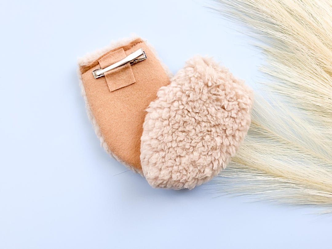 TAN PUPPY DOG Costume Ears Clips And/or Tail, Light Brown, Short Fluffy ...