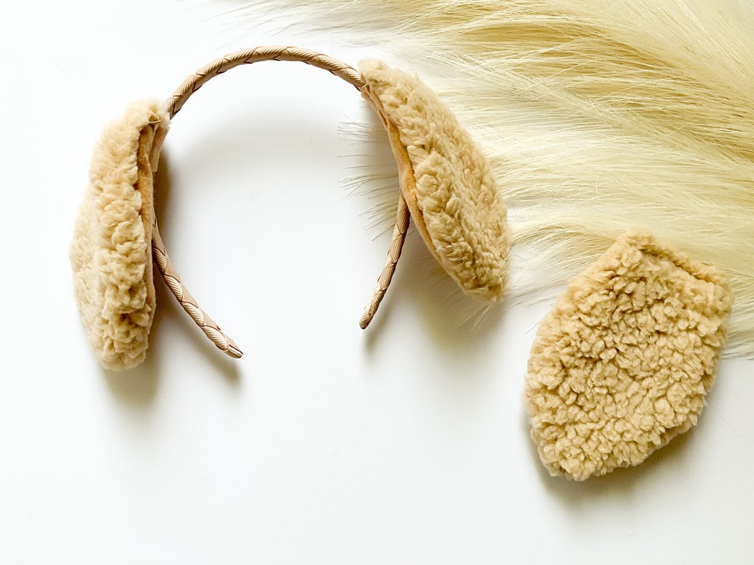 TAN Light Brown PUPPY DOG Costume Ears And/or Tail, Short Fluffy Ears ...