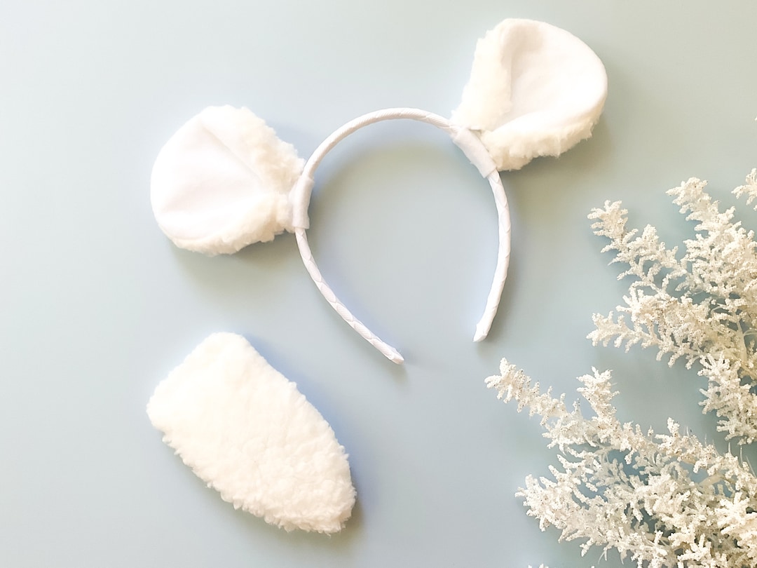 WHITE POLAR BEAR Cub Ears Headband, Bear Tail, Toddler Child Adult Size ...