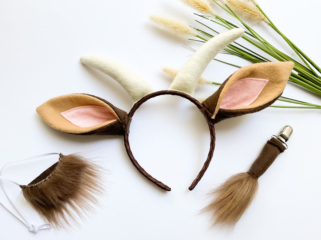 BROWN GOAT Costume Headband Ears And/or Tail Goatee Toddler - Etsy