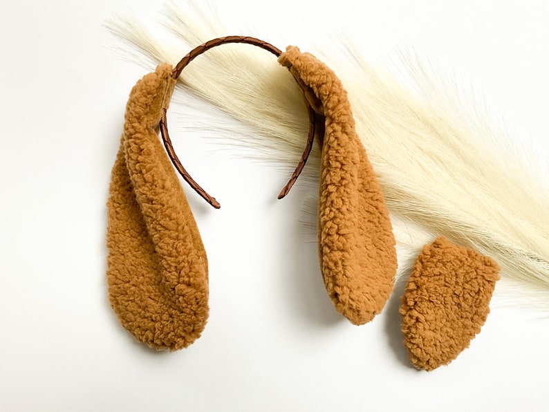 BROWN PUPPY DOG Costume Ears And/or Tail, Fluffy Ears Style, Toddler ...