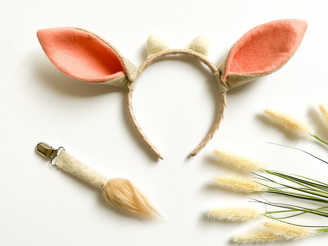 TAN GOAT Costume Headband Ears And/or Tail, Goatee, Tiny Horns, Toddler ...