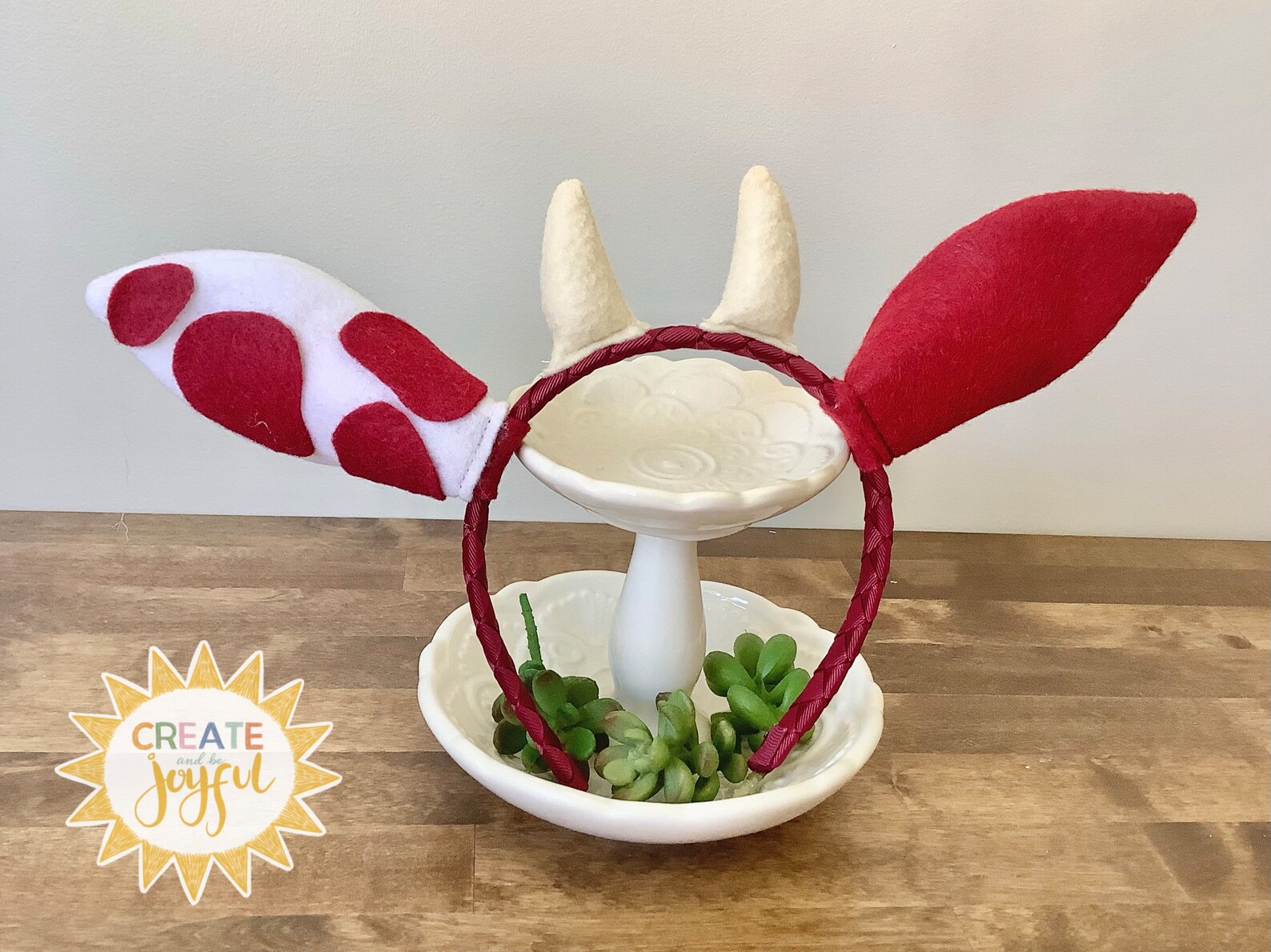 RED Velvet COW Costume Headband Ears And/or Tail Red Flower - Etsy