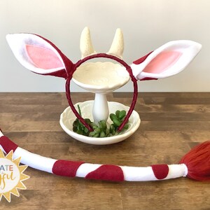 RED Velvet COW Costume Headband Ears And/or Tail, Red Flower, Toddler ...