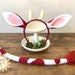 RED Velvet COW Costume Headband Ears And/or Tail, Red Flower, Toddler ...