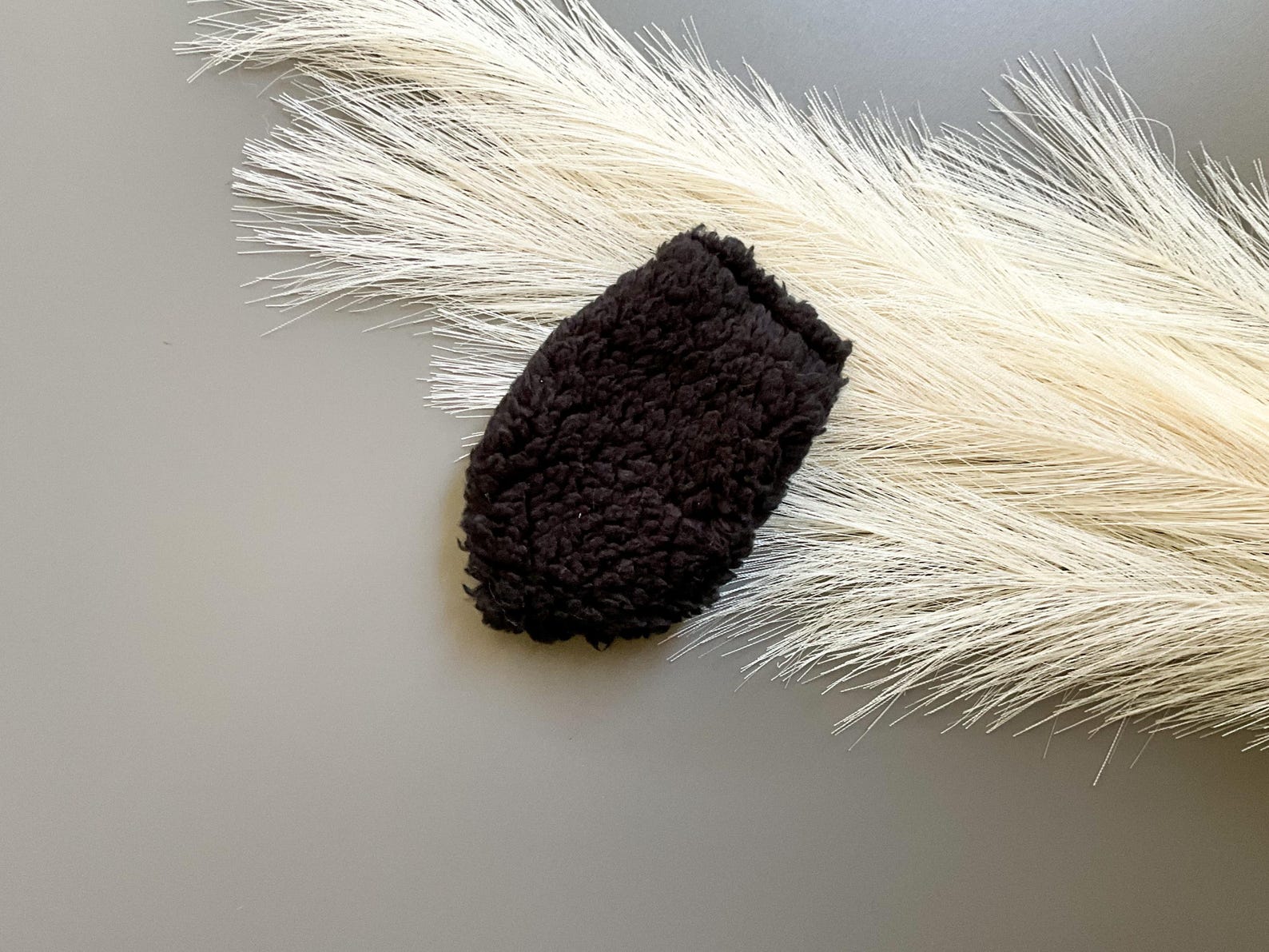 BLACK PUPPY DOG Costume Ears Clips And/or Tail, Fluffy Ears Style ...