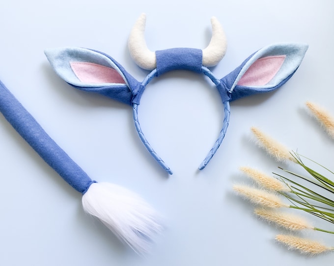 Babe the Blue Ox Ears and Tail Set Paul Bunyan Costume Babe Costume ...