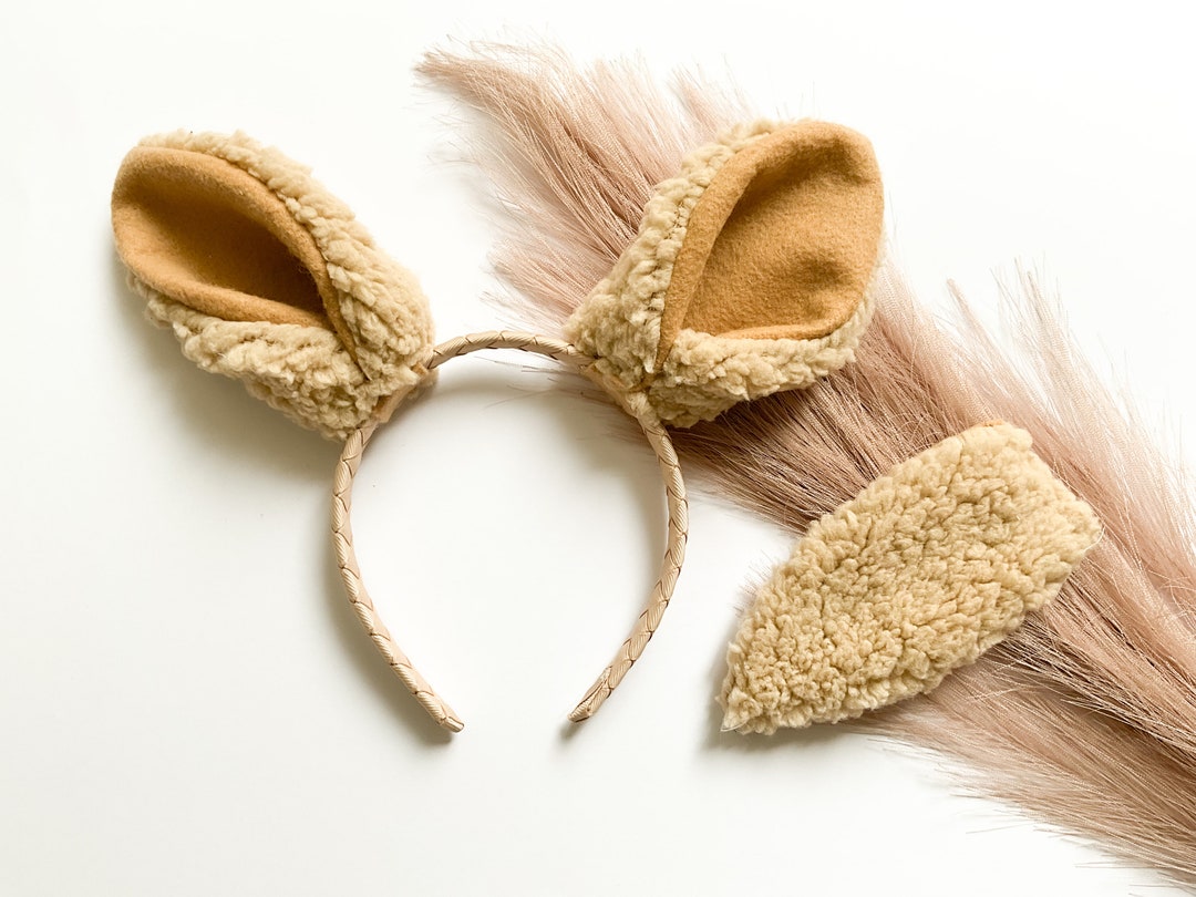 TAN LLAMA ALPACA Ears Costume Headband And/or Tail, Light Brown Tan ...
