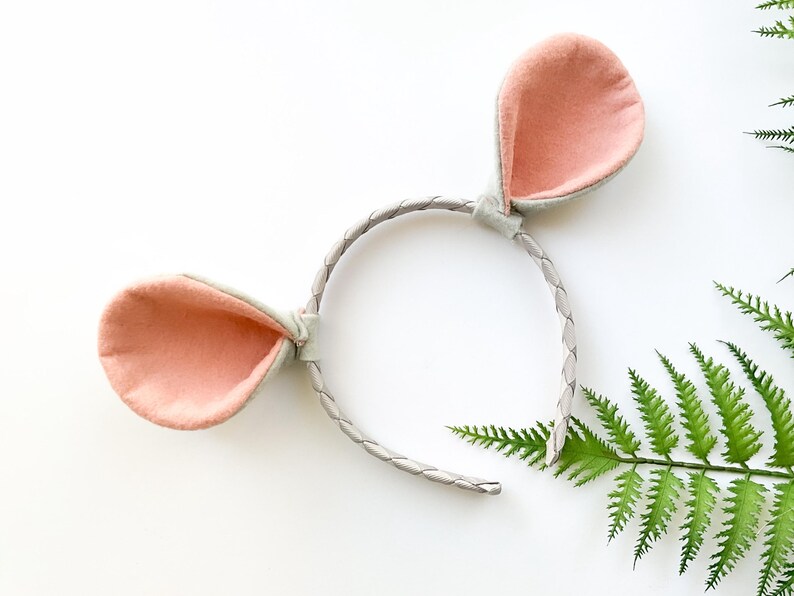 GRAY MOUSE EARS Headband, Child Kid Adult Size, Costume Dress Up ...