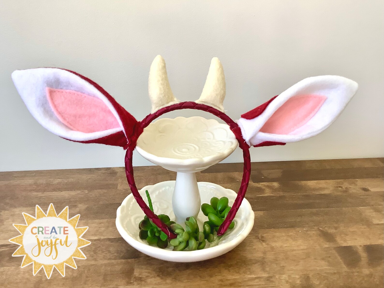 RED Velvet COW Costume Headband Ears And/or Tail Red Flower - Etsy