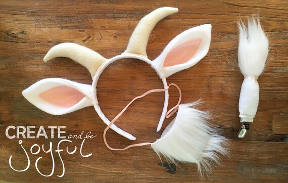 WHITE GOAT Costume Headband Ears And/or Tail Goatee Toddler - Etsy