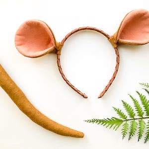 BROWN MOUSE EARS Headband And/or Tail, Child Kid Adult Size, Brown and ...