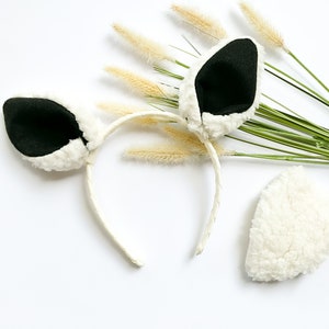 White Ivory and Black SHEEP Ears Costume Headband And/or Tail, Toddler ...