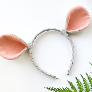GRAY MOUSE EARS Headband, Child Kid Adult Size, Costume Dress Up ...