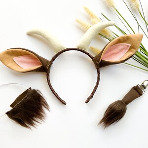 BROWN GOAT Costume Headband Ears And/or Tail, Goatee, Toddler Child ...