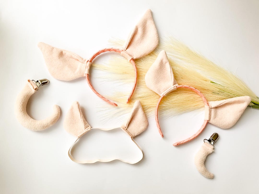 PEACH PIG EARS Headband or Piglet, Optional Tail, Baby Child Kid Adult ...