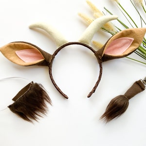 BROWN GOAT Costume Headband Ears And/or Tail, Goatee, Toddler Child ...