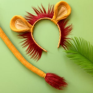 LION Ears Mane Headband And/or Tail, Golden Brown Red, Toddler Kid ...