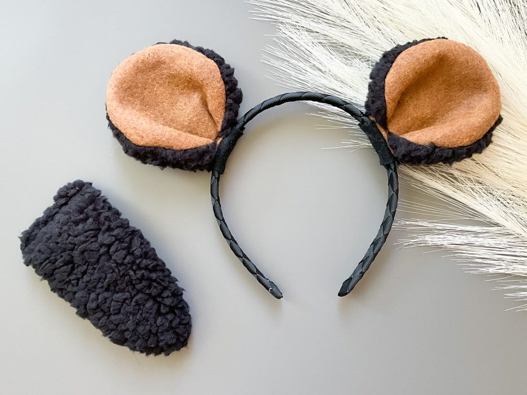BLACK and BROWN BEAR Cub Ears Headband, Bear Tail, Toddler Child Adult ...