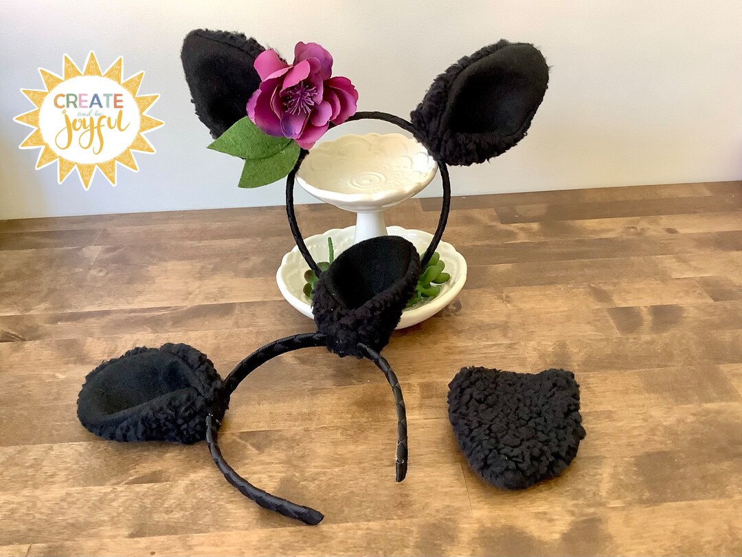 BLACK SHEEP Ears Costume Headband And/or Tail and Flowers - Etsy