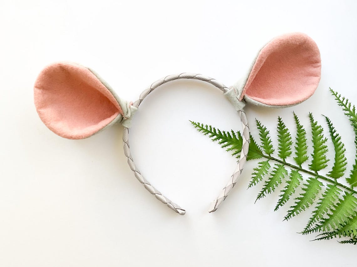 GRAY MOUSE EARS Headband, Child Kid Adult Size, Costume Dress Up ...