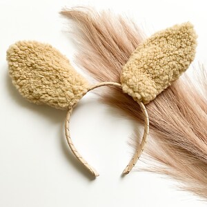 TAN LLAMA ALPACA Ears Costume Headband And/or Tail, Light Brown Tan ...