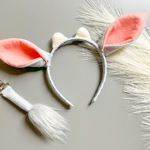 GRAY GOAT Costume Headband Ears And/or Tail, Goatee, Tiny Horns ...
