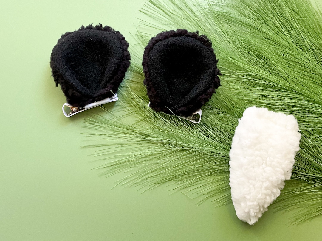 BABY PANDA BEAR Cub Ears Hair Clips, Bear Tail, Baby Toddler Small Kid ...