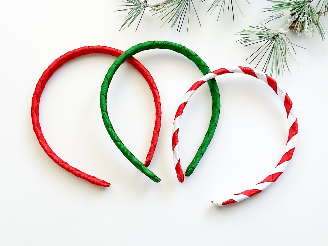 Colorful HEADBANDS, CHRISTMAS, Red Green Candy Cane Stripe, Set or ...