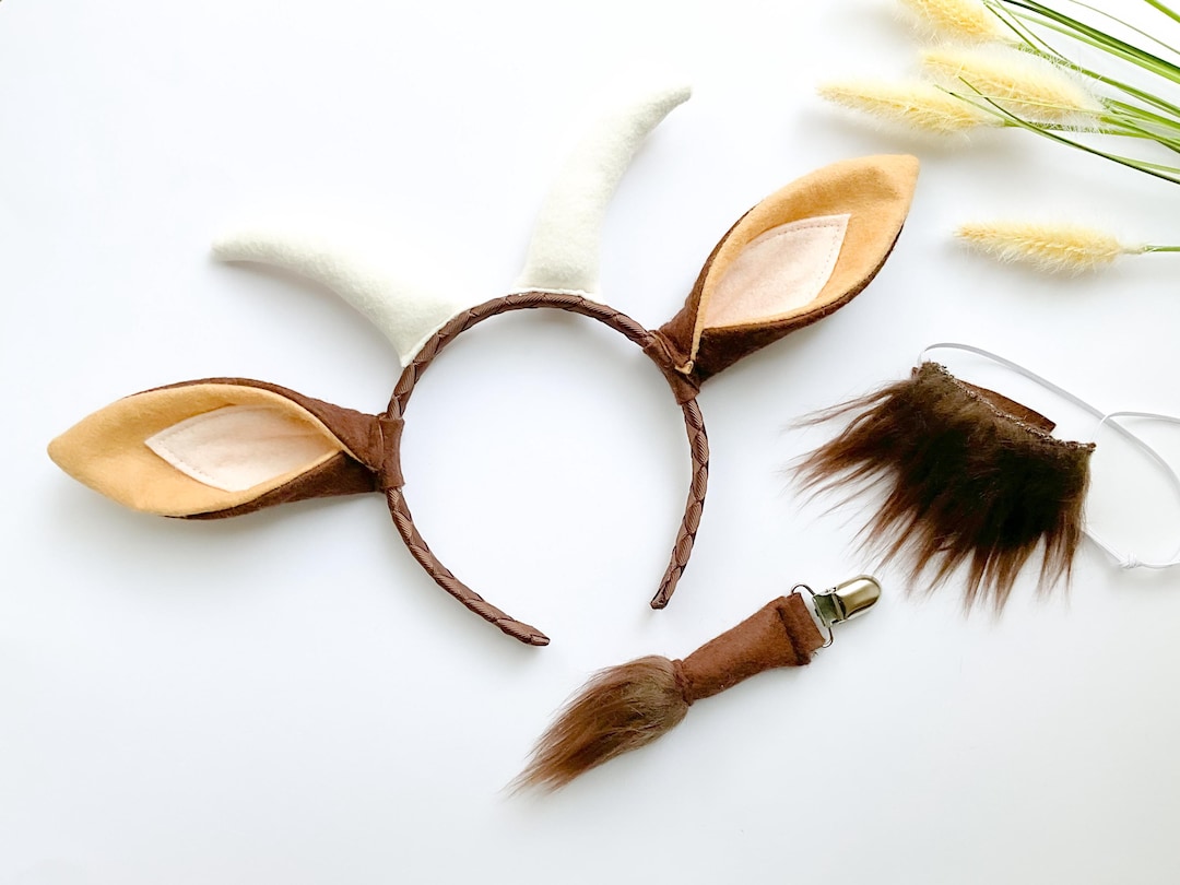 BROWN GOAT Costume Headband Ears And/or Tail, Goatee, Toddler Child ...