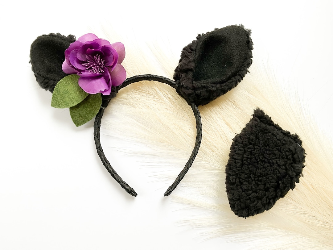 BLACK SHEEP Ears Costume Headband And/or Tail and Flowers, Toddler ...